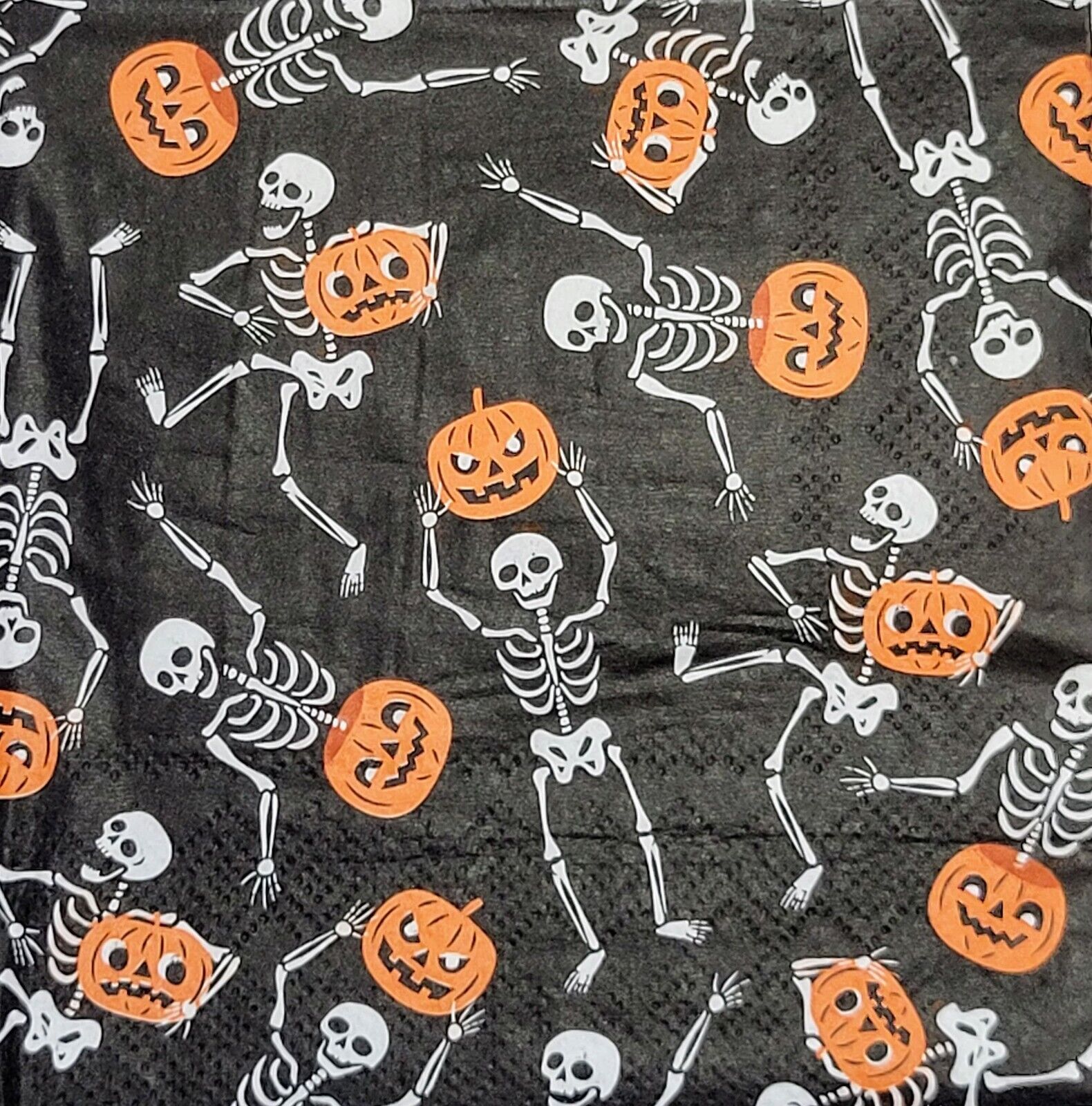 2 Individual Paper Cocktail Decoupage Napkins-2096 Dancing Halloween S ...